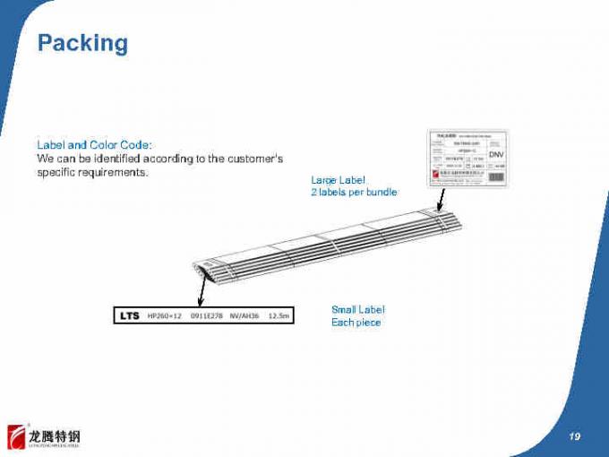 140 X 7 100 X 8 전구 평형강 Ah32 Ah36 Ccs 등급 A
